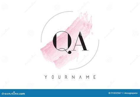 QA Q A Watercolor Letter Logo Design With Circular Brush Pattern Stock Vector Illustration Of