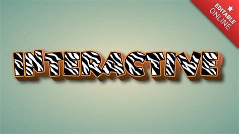 Interactive 3d Zebra Pattern Text Effect Generator