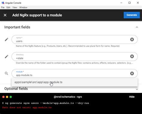 Bug Auto Complete For Generating A Ngrx Support Does Not Populate The Field With The Correct
