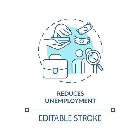 Reduces Unemployment Turquoise Concept Icon Economic Correlation