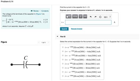Solved Problem 6 14 Find The Current In The Capacitor Chegg Com