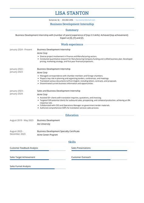 10 Business Development Internship Resume Examples That Work