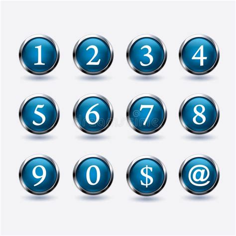 Set Of Button With Number Stock Vector Illustration Of Eight 32069127