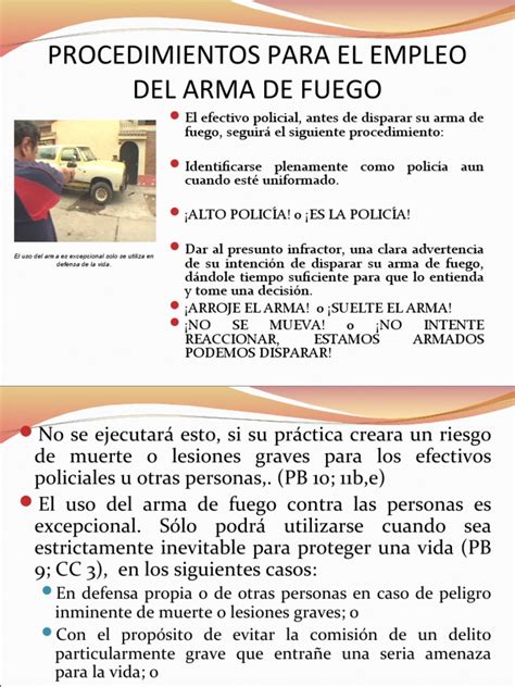 Procedimientos De Uso De Arma De Fuego Pdf Policía Etica Aplicada