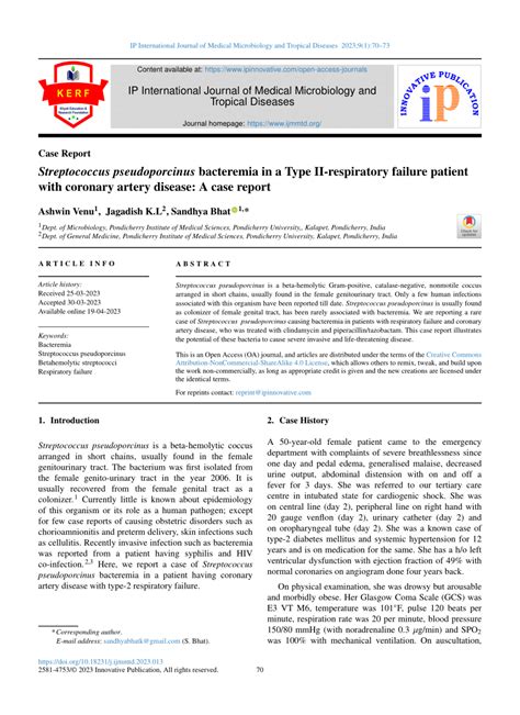 Pdf Streptococcus Pseudoporcinus Bacteremia In A Type Ii Respiratory