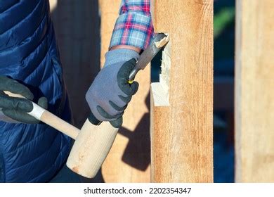 Close Man Using Chisel Hammer Selective Stock Photo 2202354347 Shutterstock