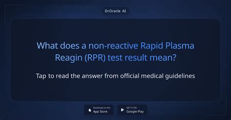 What Does A Non Reactive Rapid Plasma Reagin Rpr Test Result Mean