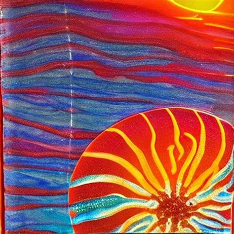 Stabilityaistable Diffusion · “glass Painting Of A Sea Urchin Sunrise