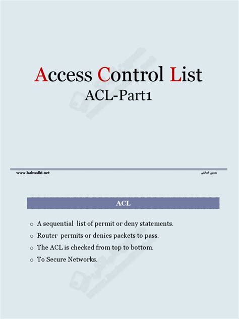 Ccess Ontrol Ist Acl Part1 Pdf Router Computing Internet Protocols