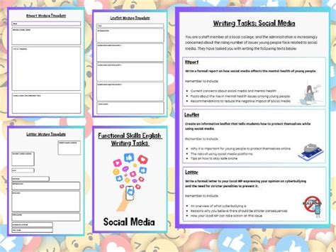 Functional Skills English Writing Activities And Templates Social Media Report Letter Leaflet
