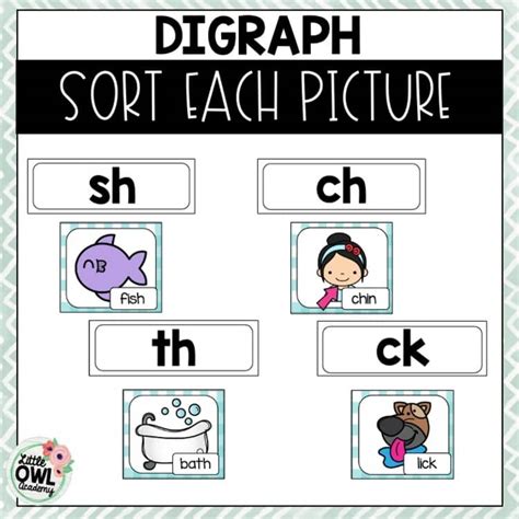 Digraph Sort And Write Activity By Babe Owl Academy TPT