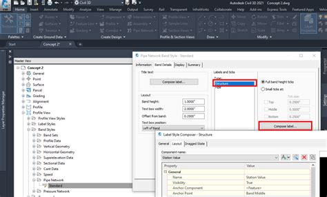 longsection band editing autodesk community
