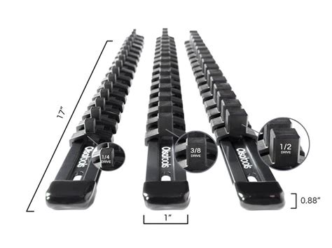 Olsa Tools 3piece Aluminum Socket Organizer Premium Quality Socket Holders Black Olsa Tools 3piece Aluminum Socket Organizer Premium Quality Socket Holders Black