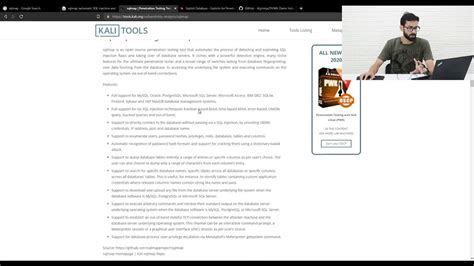 22 Sqlmap Tool In Kali Linux Herdacademy Youtube