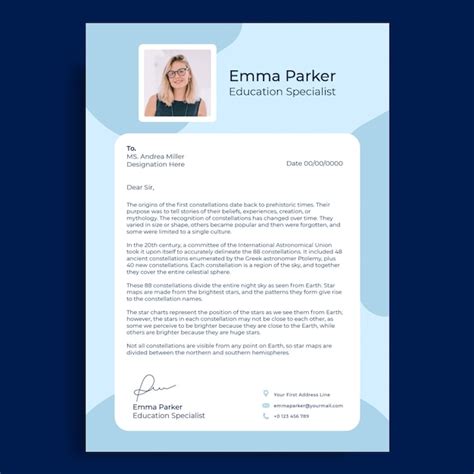 커버 레터 템플릿 디자인 무료 벡터