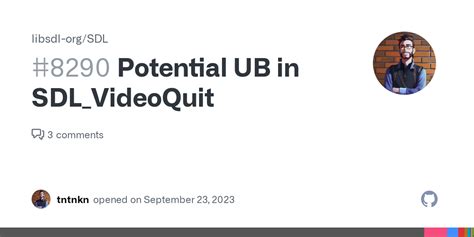 Potential Ub In Sdlvideoquit · Issue 8290 · Libsdl Orgsdl · Github