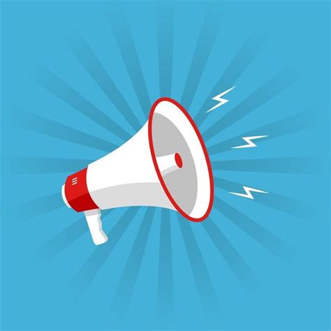 Download Megaphone With Blue Background Flat Illustration For Free