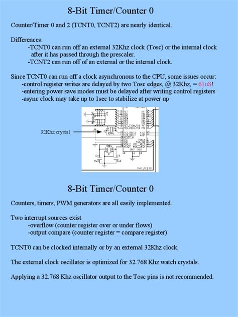 8 Bit Timercounter 0 32khz Crystal Pdf Clock Timer