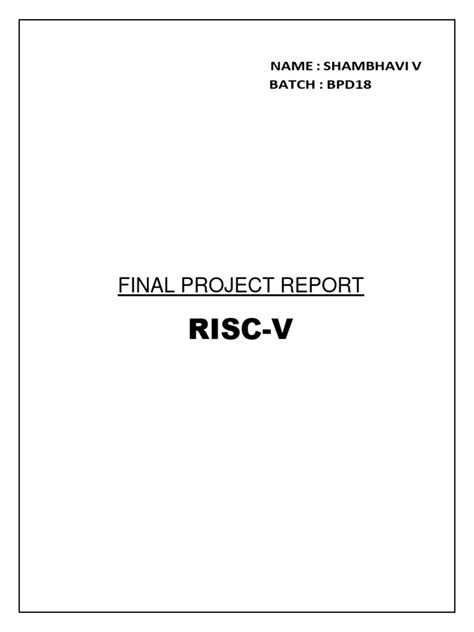 Final Project Report Risc Pdf Logic Synthesis Computer Engineering
