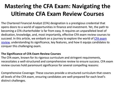 Cfa Exam Review Pdf