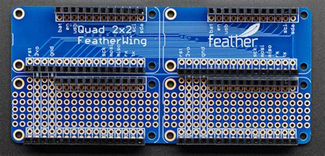 FeatherWing Of The Day Adafruit Quad 22 FeatherWing Kit With Headers Prototyping Add On For