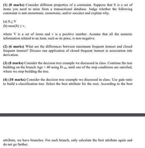 Solved These Questions Are For A Class Called Data Mining Chegg
