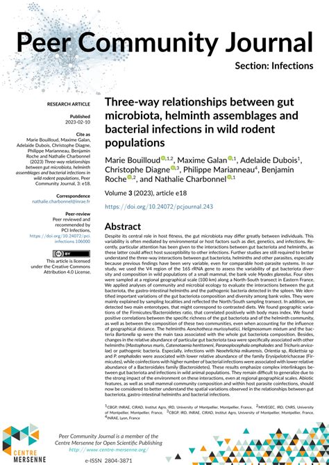 Pdf Three Way Relationships Between Gut Microbiota Helminth Assemblages And Bacterial