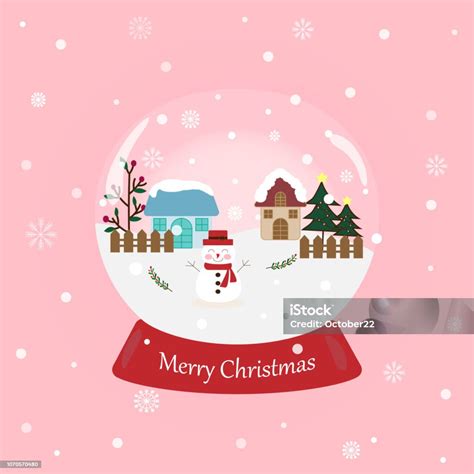 달콤한 고 눈사람 눈송이와 파스텔 핑크 배경에 텍스트 메리 크리스마스와 함께 아름 다운 눈덩이 크리스마스와 새 해 배경 화면 복사 공간에 대 한 눈과 귀여운 벡터 아트