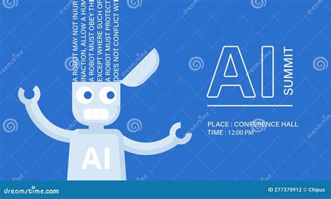 Funny Ai Learning Illustration Robot Illustration Stock Vector