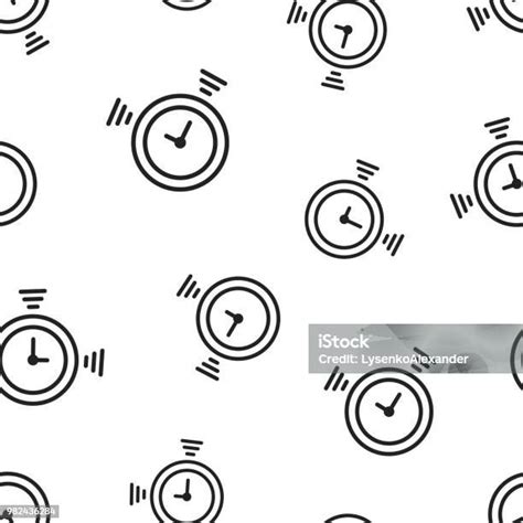 시계 타이머 아이콘 완벽 한 패턴 배경입니다 비즈니스 개념 벡터 일러스트입니다 시간 알람 스톱 워치 시계 기호 패턴입니다 0명에 대한 스톡 벡터 아트 및 기타 이미지