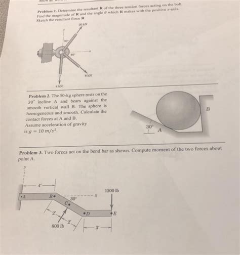 solved problem 1 determine the resultant r of the three