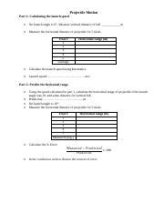 Lab3 Projectile Motion Pdf Projectile Motion Part 1 Calculating The Launch Speed Set Launch