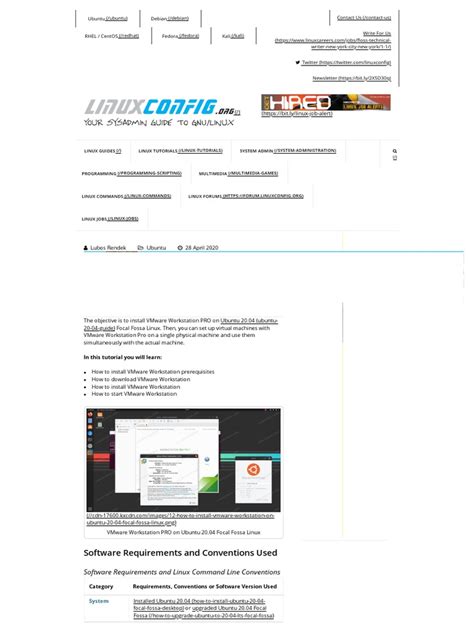 How To Install Vmware Workstation On Ubuntu 2004 Focal Fossa Linux Pdf Linux V Mware