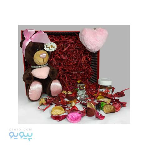 مشخصات و خرید پک ولنتاین با عروسک خرس قلب دار فروشگاه اینترنتی پیویو