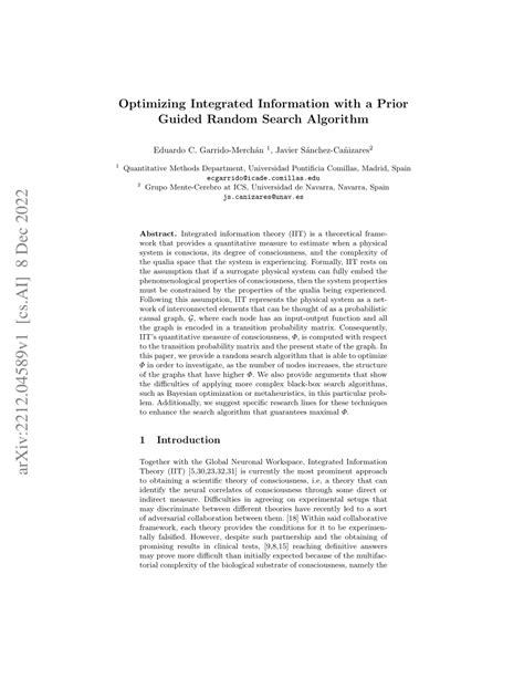 Pdf Optimizing Integrated Information With A Prior Guided Random