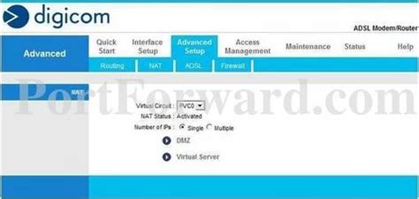 Simple Digicom Michelangelo Wave Router Port Forwarding Guide