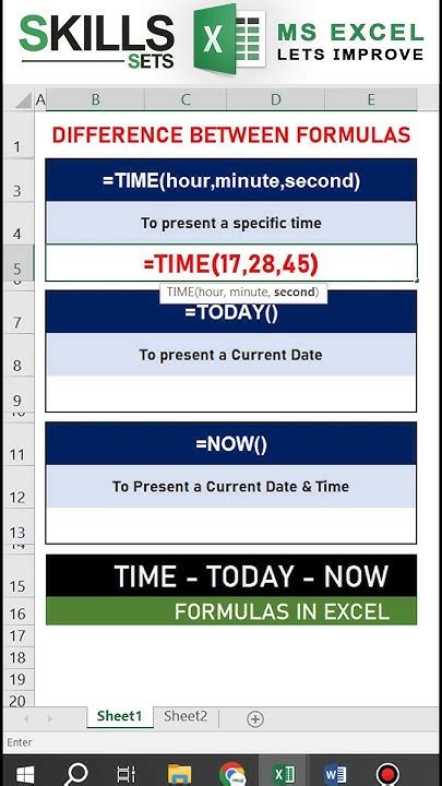 Excel Date And Time Functions Time Today Now Formulas Excelformula