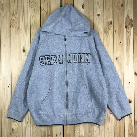 Vintage Vintage Sean John Embroidery Spellout Zipper Hoodie Grailed