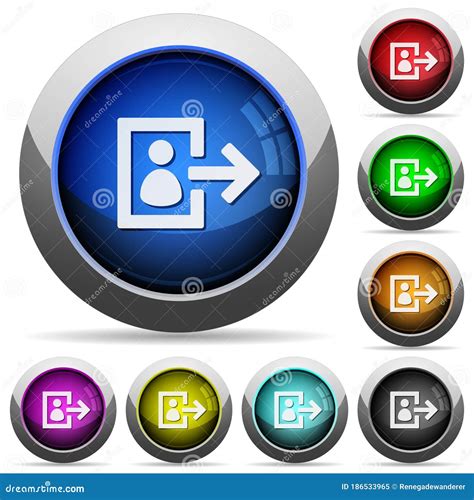 User Logout Glossy Buttons Stock Vector Illustration Of Administration