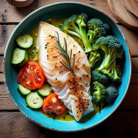 Premium Ai Image Steamed Cod Fish Paleo Keto Fodmap Healthy Diet With