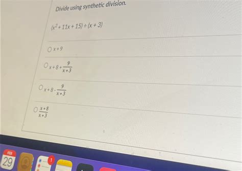 Solved Divide Using Synthetic