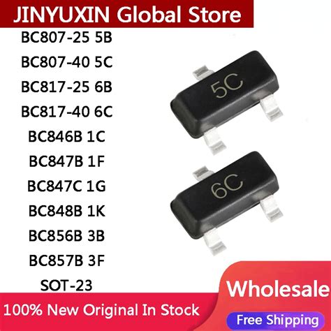 100pcs New Bc807 25 5b Bc807 40 5c Bc817 25 6b Bc817 40 6c Bc846b 1c 
