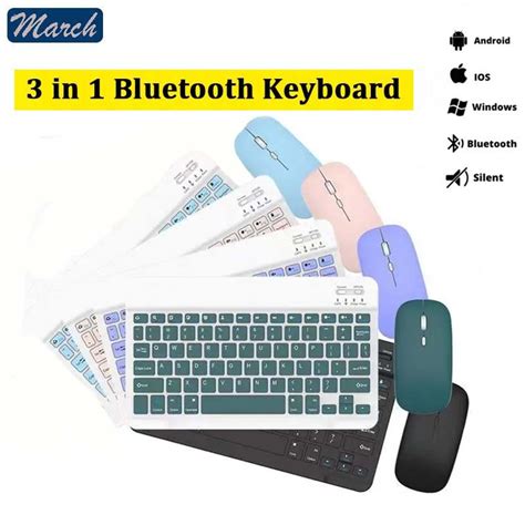 Jual 3 In 1 Wireless Bluetooth Keyboard Mouse Set Lightweight Portable Office Silent Slim Thin