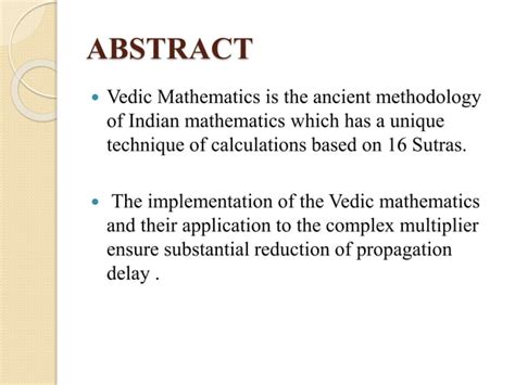 Complex Multiplier Using Vedic Mathematics Ppt