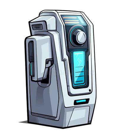 Comic Style Biometric Authentication Device 2d Sprite On White