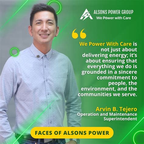 Faces Of Alsons Arvin Our Power Buddy Leader For Operations And