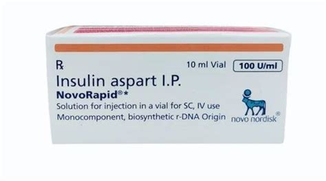 100iu Insulin Aspart Injection 100 Iu Ml Packaging Size 10 X 10 Vial At ₹ 120 Box In Surat
