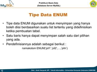 Tipe Data Pada MySQL PDF