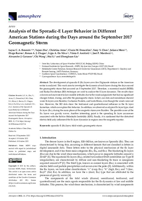 Pdf Analysis Of The Sporadic E Layer Behavior In Different American