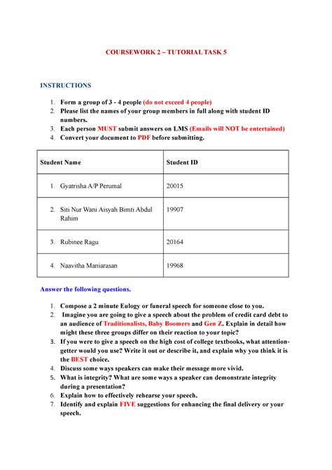 coursework 2 tutorial task 5 coursework 2 tutorial task 5 instructions form a group of 3